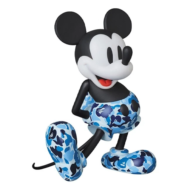 MEDICOM TOY VCD Mickey Mouse x BAPE A BATHING APE Blue Figure Disney ...