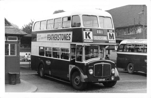 VINTAGE PHOTOGRAPH DOUBLE Decker Bus - Route 10 Folkestone Maidstone ...