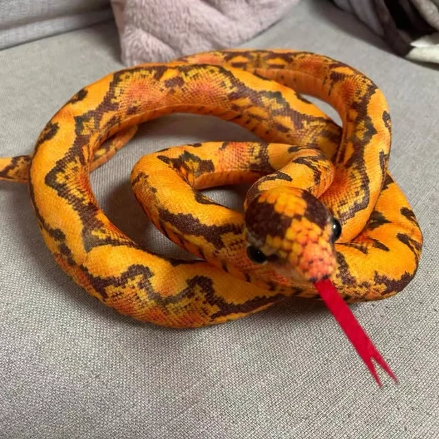 ARTIFICIAL PYTHON PLUSH Toys Long Snake Yellow Orange Green Python ...
