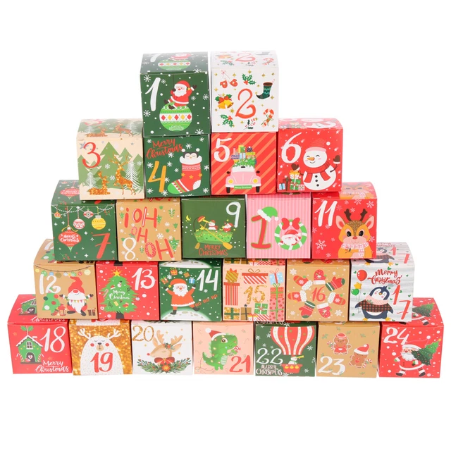 24 PCS COUNTDOWN Candy Box Cardboard Numbers Fillable Days Biscuit £12. ...