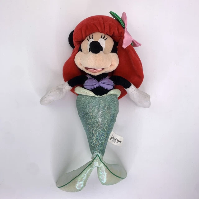 DISNEY PARKS MINNIE Mouse As Little Mermaid Princess Ariel Plush Doll ...