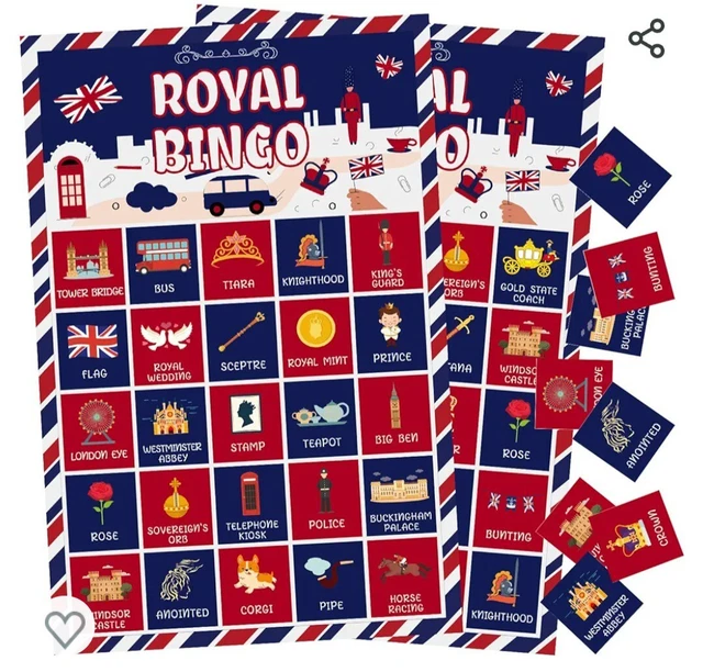 ROYAL BINGO CORONATION Edition, 20 Players King Charles Coronation ...