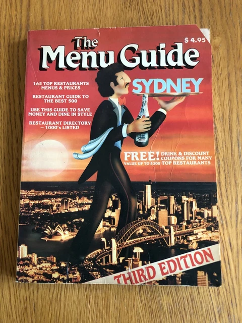THE MENU GUIDE - Sydney - Daily Mirror - P/B - 1983 - £3.25 Uk Post £9. ...