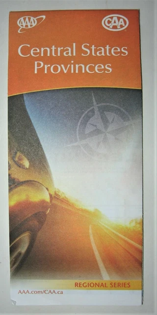 AAA CENTRAL STATES Provinces Regional Map Ar Co Il Ia Ks La Mn Mo Ne Nm ...