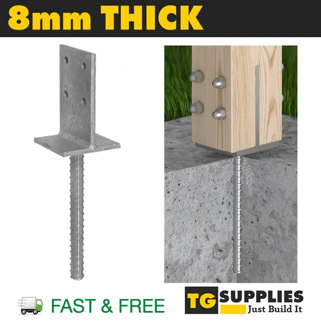 HEAVY DUTY GALVANISED Concrete In Concealed Internal Pergola Post ...