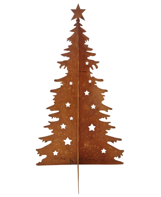 DEKO FIGUR EDELROST Rost Metall Weihnachtsbaum Garten Gartendeko ...