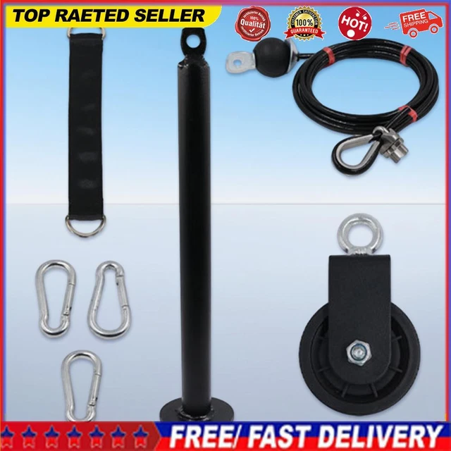 DIY FITNESS PULLEY Cable Machine Attachment with Pully Loading Pin ...