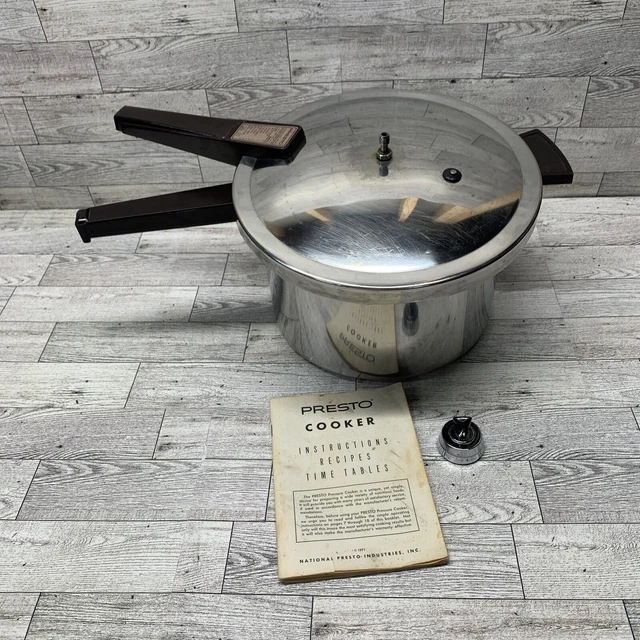 VINTAGE PRESTO 6-QUART Stainless Steel Pressure Cooker Model A603A ...