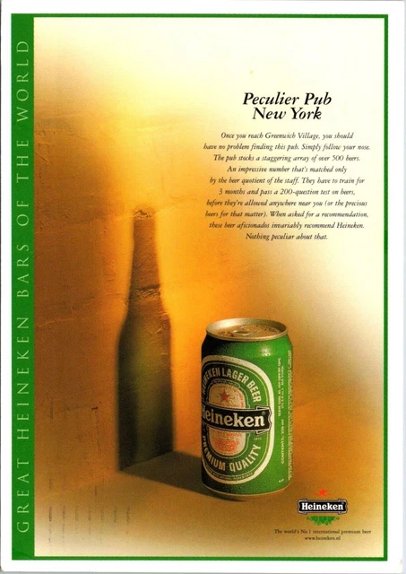 PUBLICITÉ CARTE POSTALE, Grand Heineken Barres Du Monde Peculier New ...