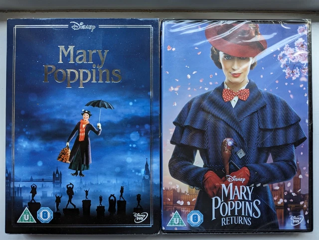 MARY POPPINS 1964 + Mary Poppins Returns (DVD, 2017/2019) bundle, New ...
