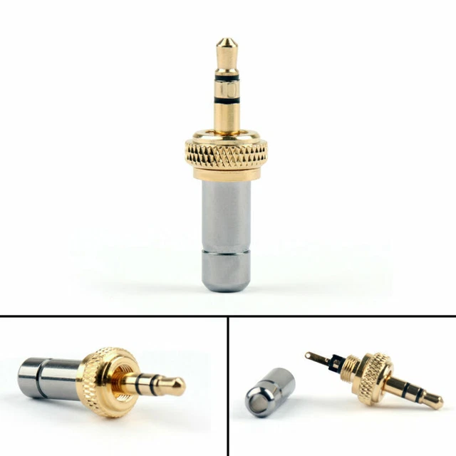 MINI 3.5MM STÉRÉO Screw Lock Jack Fiche Gold Plaqué 3.7mm Hole Pour ...