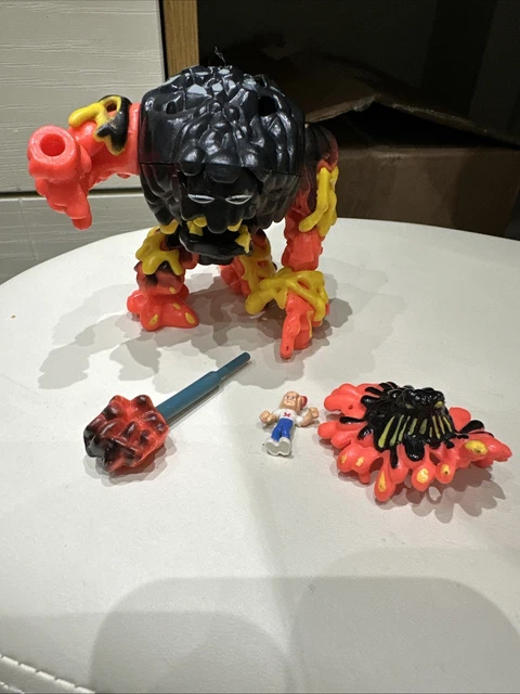 MIGHTY MAX BATTLE Warriors Lava Beast Vintage incomplete play set £18. ...