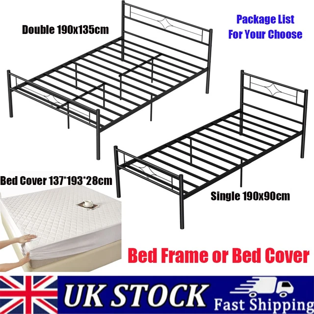 METAL BED FRAME Single Double King 3ft 4.5ft Strong Furniture Platform ...