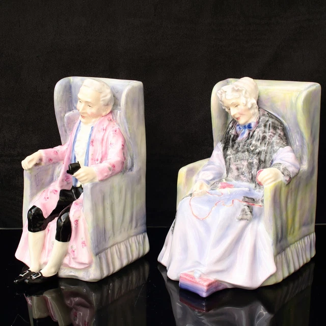 ROYAL DOULTON FIGURINES Darby HN2024 and Joan HN2025 by Leslie ...