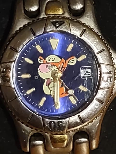 DISNEY &TIGGER THE Tiger" Kids Watch, Quartz/Analog w/Date, NEW BATTERY ...
