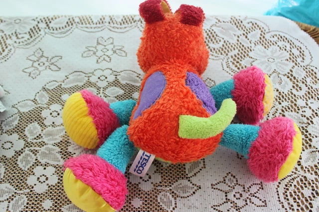 TESCO PUPPY DOG Soft Toy Retired multicolour Textures Squeaker - Rare ...