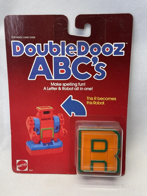 MATTEL DOUBLE DOOZ ABC's Transforming Blocks Letter R-Robot New Vintage ...