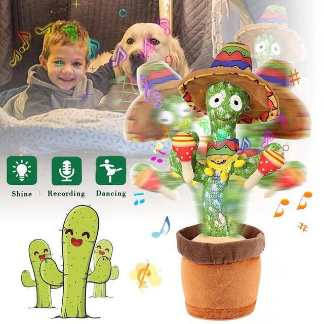 DANCING CACTUS PLUSH Toy Wiggle Singing Talking Recording Cactus Plush ...