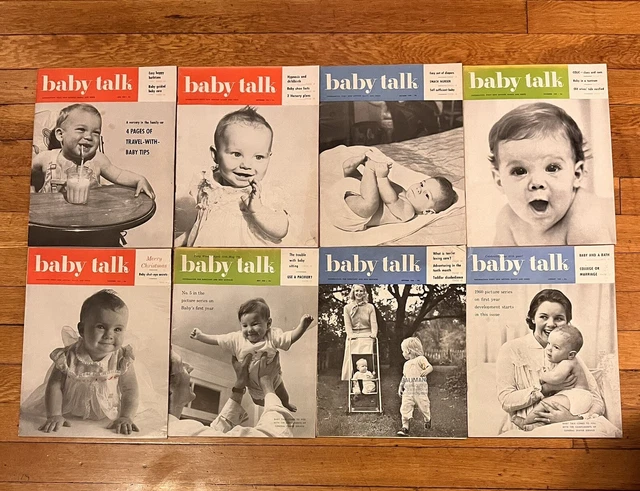 VINTAGE BABY TALK Magazine 8 Issue Lot 1959-1960 New Mothers Ads No ...