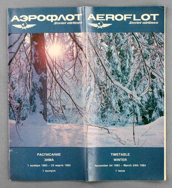 AEROFLOT TIMETABLE WINTER 1983/84 Schedule Issue 1 Soviet Airlines Ussr ...