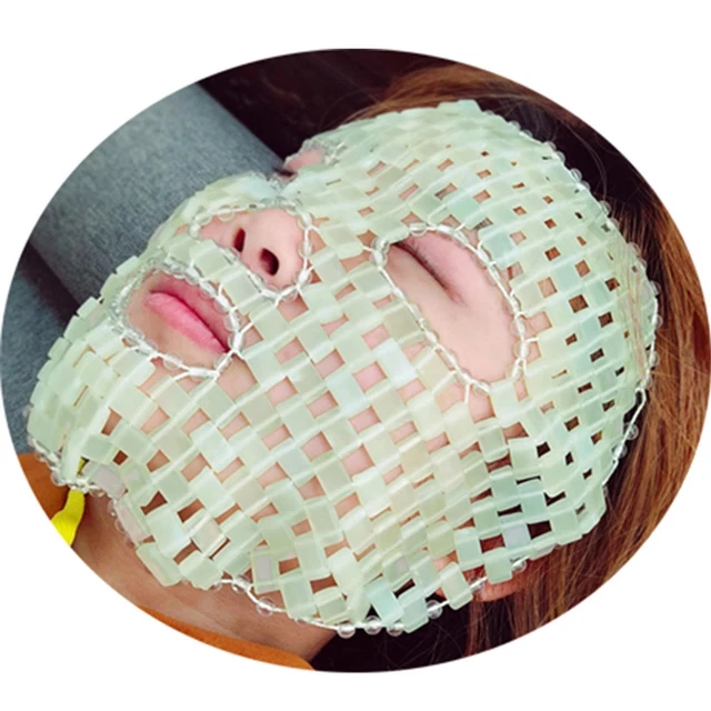 JADE FACIAL MASK Reusable Cooling Cold Therapy Face Sleeping Eye Mask ...