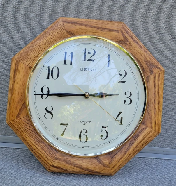 SEIKO WOODEN OCTAGONAL Clock A Battery Powered Japan $20.00 - PicClick