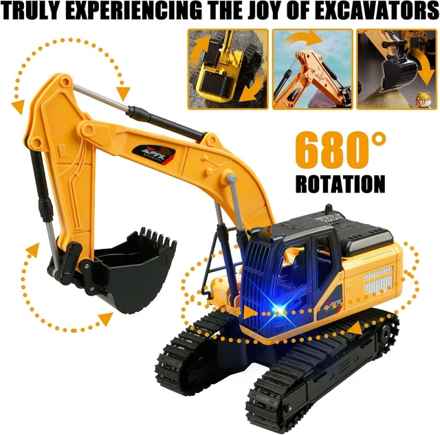 REMOTE CONTROLLED EXCAVATOR With LED Light All-Terrain Lasting ...