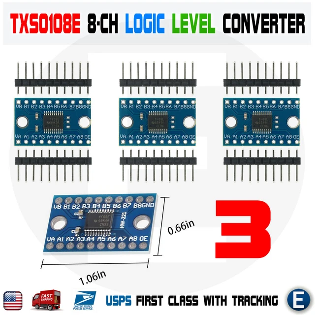 3PCS 8 CHANNEL 8-Bit Logic Level Bi-directional Converter Module ...