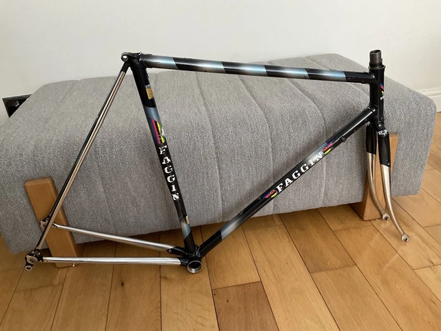 VINTAGE ITALY FAGGIN Cinelli Lugs SL Columbus Aero Bike Frame & Forks £ ...