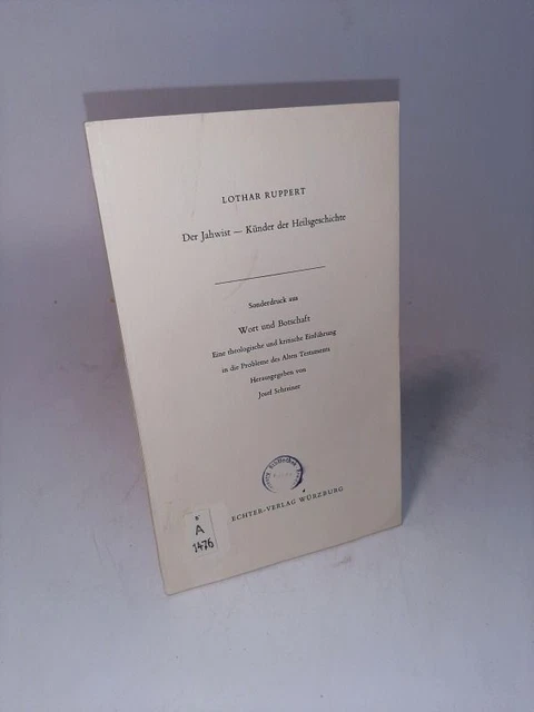 DER JAHWIST - Künder der Heilsgeschichte. (Sonderdr. aus: Wort und ...