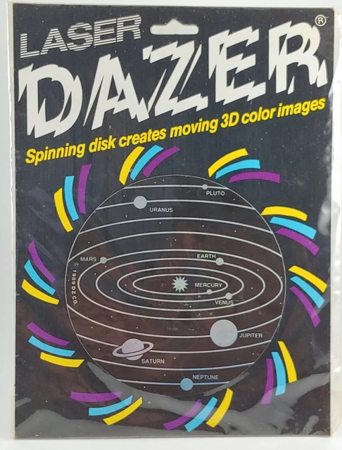 VINTAGE DZ CO Laser Dazer 1991 3D Color Spinning Disk RARE Solar System ...