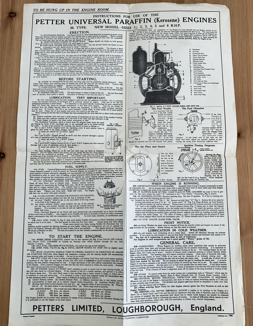 ORIGINAL HANG UP in the Engine Room. Petter Universal Paraffin M Type ...