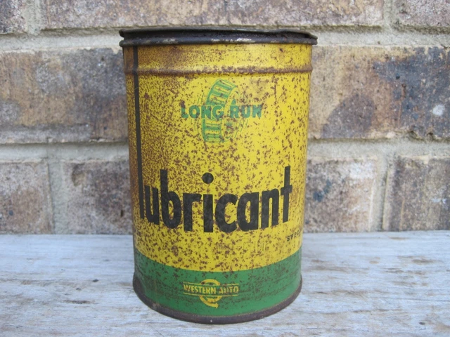 VINTAGE WESTERN AUTO Long Run Lubricant Grease Metal Can $13.51 ...
