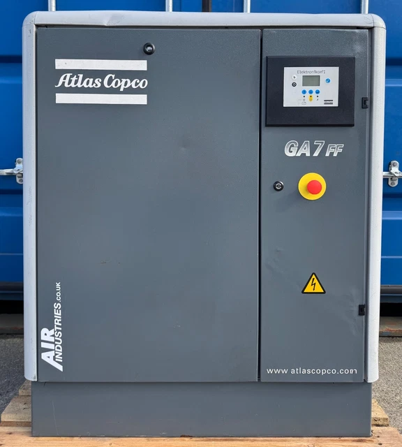 ATLAS COPCO GA7FF Floor Mounted Rotary Screw Compressor + Dryer! 7.5Kw ...