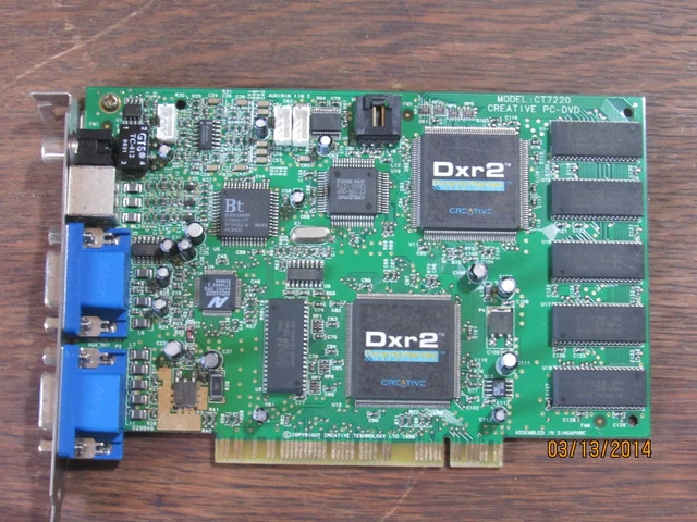CREATIVE LABS PCI Video Card DXR2 DVD Decoder Dual CT7220 $29.95 - PicClick
