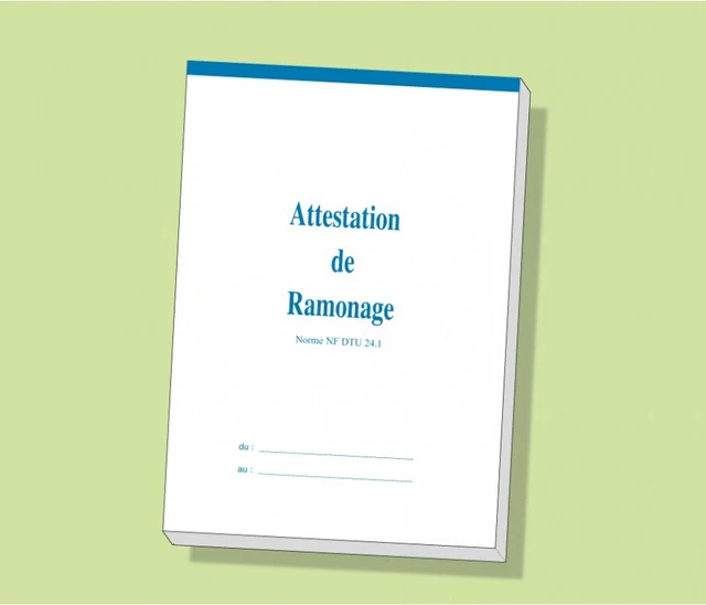 CARNET ATTESTATION DE RAMONAGE - Carnet de 50 duplicatas autocopiants ...
