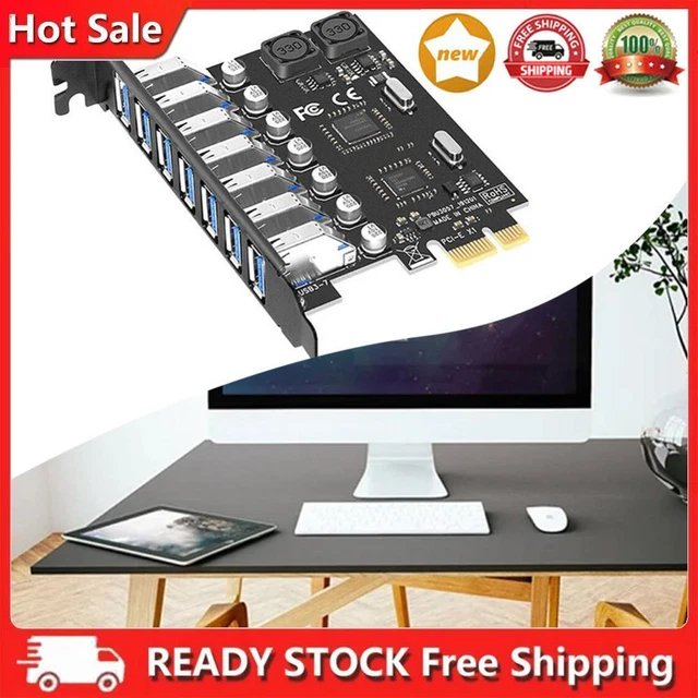 7-PORT USB 3.0 PCIe Expansion Card 5Gbps PCI Express Connector for Desktop PC £12.79 - PicClick UK