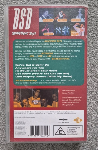 BACKSTREET BOYS VHS - Original Video Cassette Tape Nick Aj Kevin Brian ...