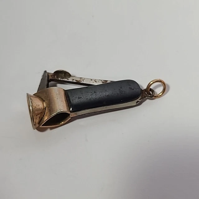 VINTAGE SMALL Marked Swirl Logo Gun Metal Brass Cigar Cutter $69.00 ...