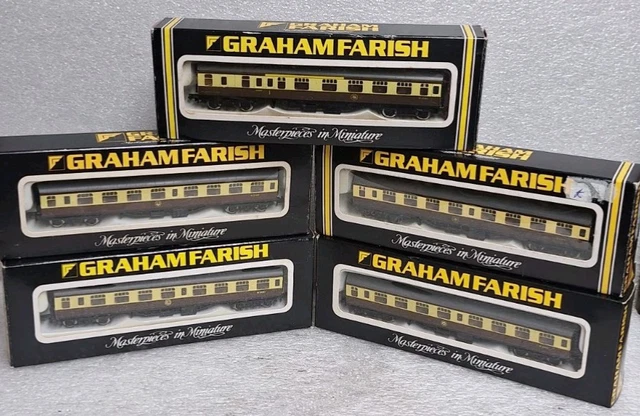 GRAHAM FARISH “N” Gauge Mk 1 Coaches Brown/Cream. X 5. Used/Boxed. £102 ...