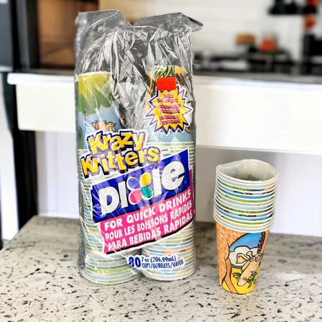 VINTAGE 2003 DIXIE Krazy Kritters Animal Cups UNOPENED 80 Count 7oz $20 ...