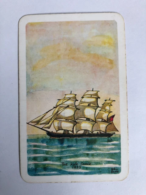VINTAGE RETRO ART Swap Playing Card Sailing Ship Boat Windjammer Artist ...