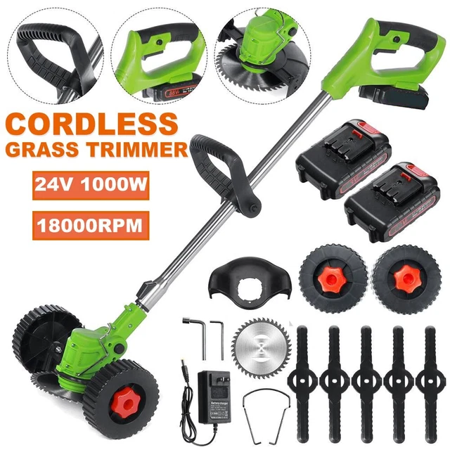 Electric Cordless Grass String Trimmer Lawn Edger Weed Wacker Cutter