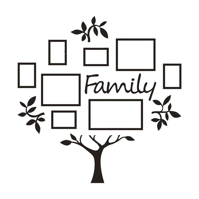 FAMILY TREE COLLAGE Family Tree Frame Reusable Acrylic Material Elegant ...