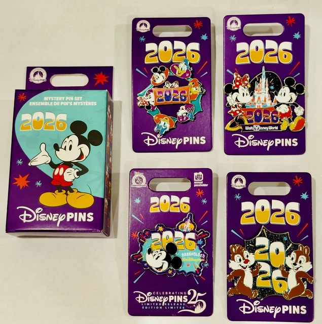 DISNEY PINS 2026 Bundle Cards + Mystery Box Factory Sealed Authentic ...