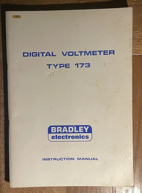 BRADLEY ELECTRONICS 173 Digital Voltmeter Instruction Manual £6.00 ...