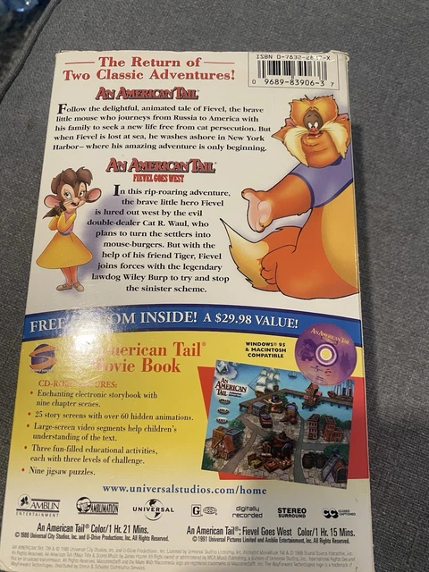 AN AMERICAN TALE & Fievel Goes West VHS Video Tapes Special Edition Box ...