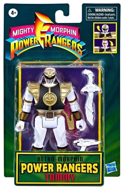 HASBRO POWER RANGERS Retro Mighty Morphin White Ranger Tommy Action ...
