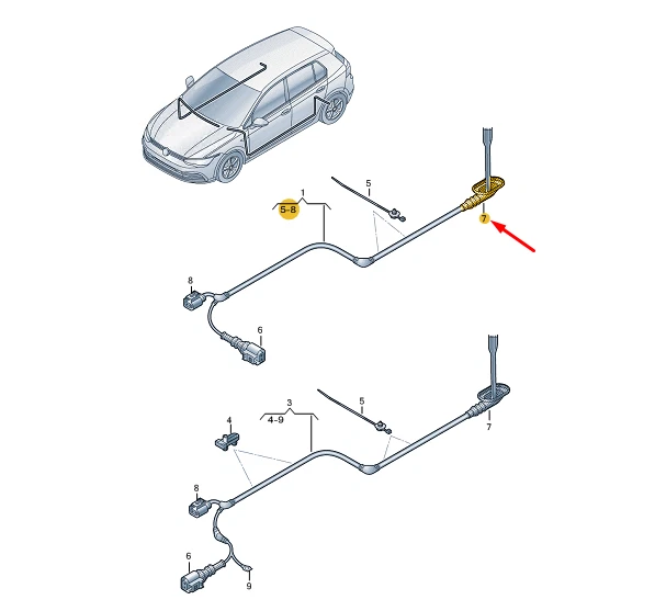 CUPRA FORMENTOR REAR Speed Sensor Wiring Harness Grommet 5Q0711487F NEW ...