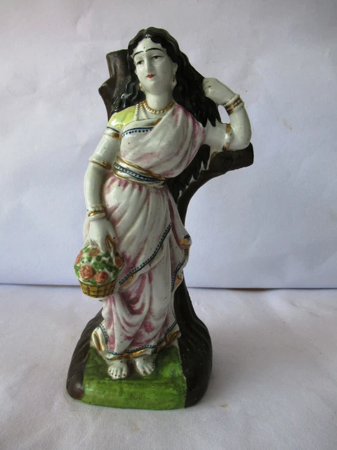 ANTIQUE GERMAN BISQUE Figurine Raja Ravi Varma Apsara Nymph Houri Hindu ...